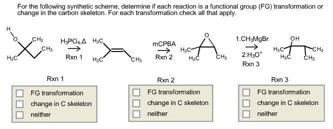 Solved For the following synthetic scheme, determine if each | Chegg.com