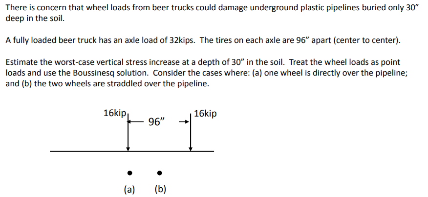 Solved There is concern that wheel loads from beer trucks | Chegg.com