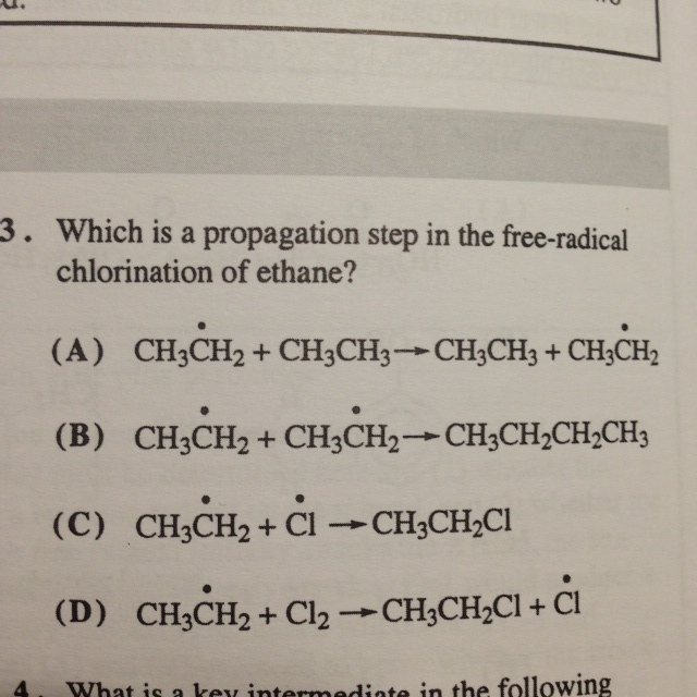 Solved Which is a propagation step in the free-radical | Chegg.com