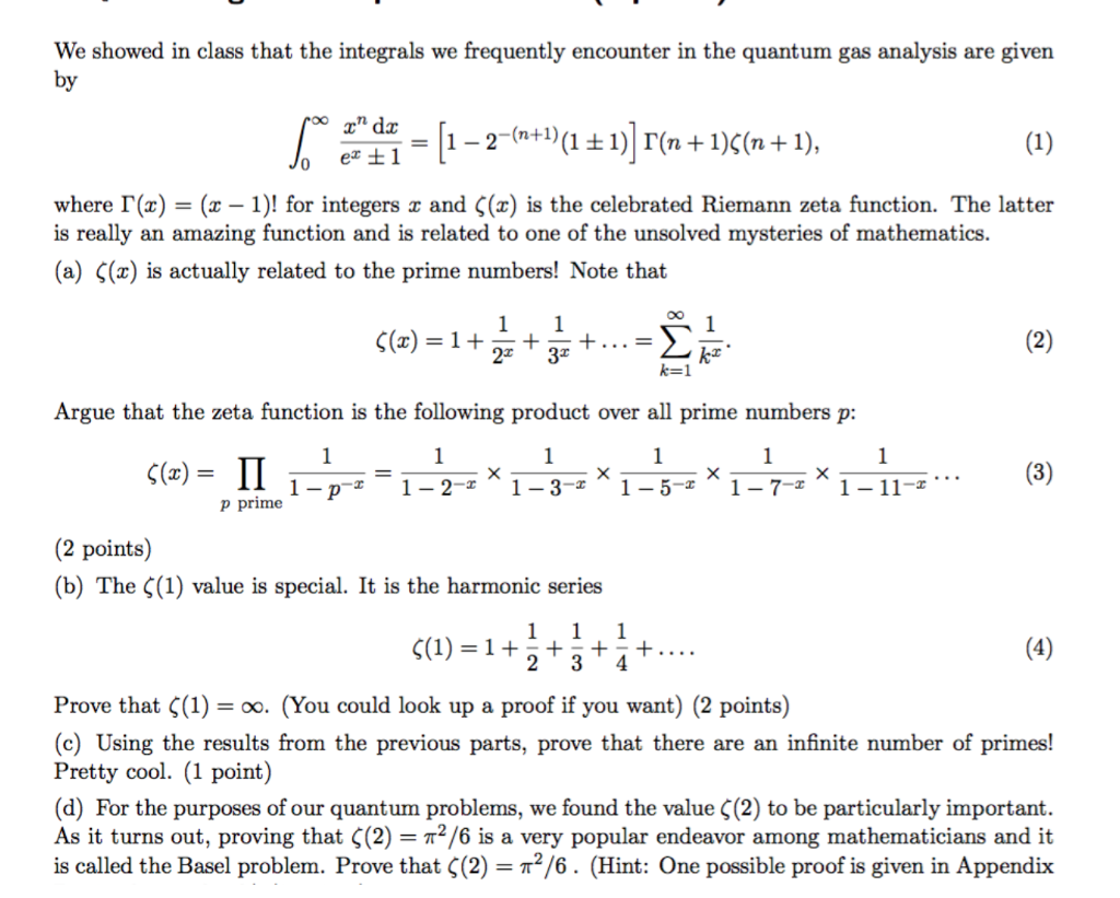Solved We showed in class that the integrals we frequently | Chegg.com