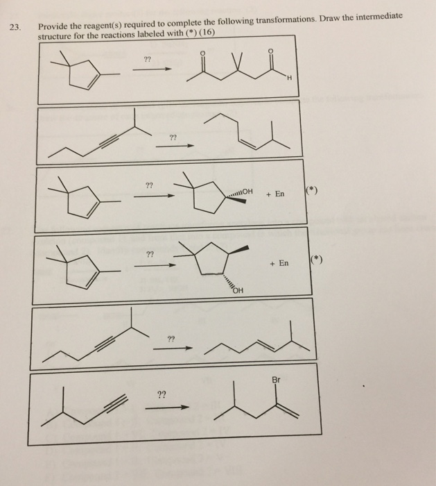 Solved Provide the reagent(s) required to complete the | Chegg.com