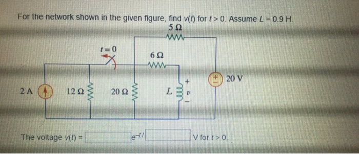 Solved For the network shown in the given figure find v(t) | Chegg.com