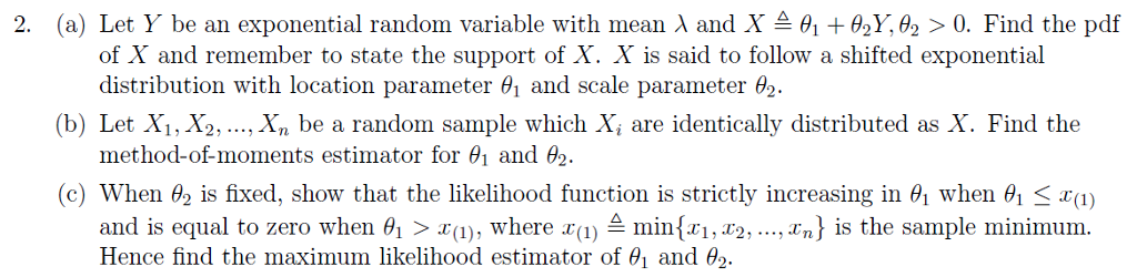 Solved Let Y be an exponential random variable with mean | Chegg.com