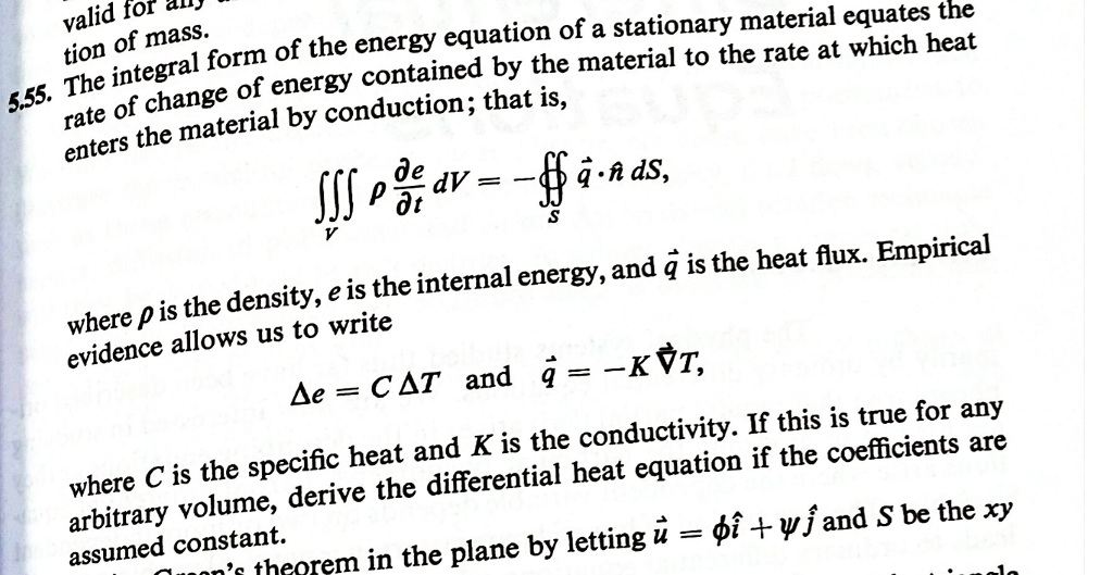 Solved The integral form of the energy equation of a | Chegg.com