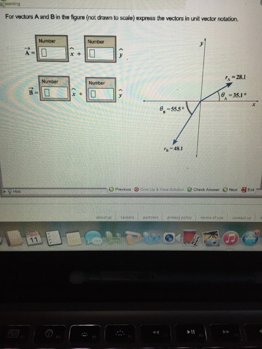 Solved For vectors A and B in the figure (not drawn to | Chegg.com
