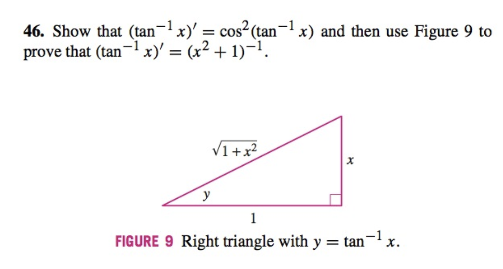 Solved Show that (tan^-1 x)' = cos^2(tan^-1 x) and then use | Chegg.com
