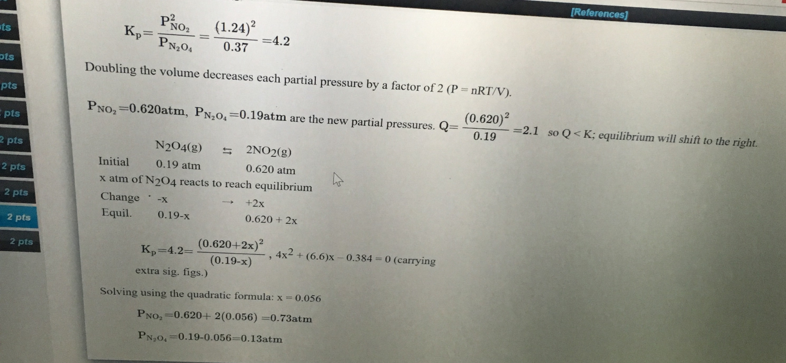 The partial pressures of an equilibrium mixture of | Chegg.com