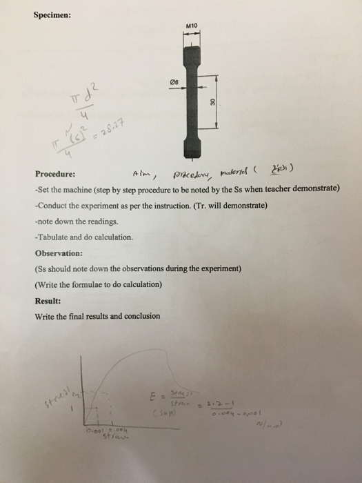 Solved Lab Exercise 1. Tensile Test objective: 1. To gain an | Chegg.com