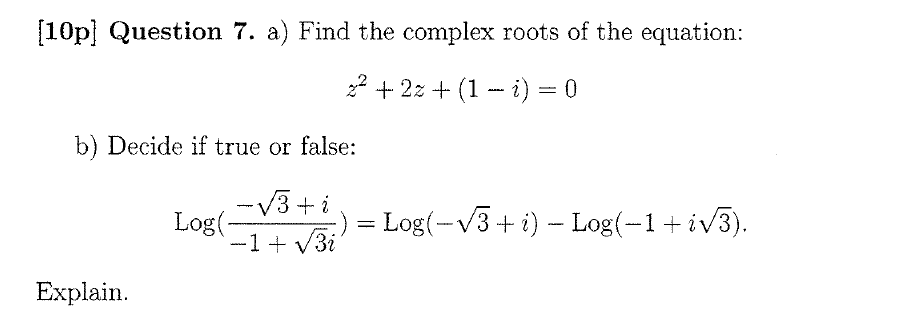 Solved Find the complex roots of the equation: z^2 + 2z + | Chegg.com