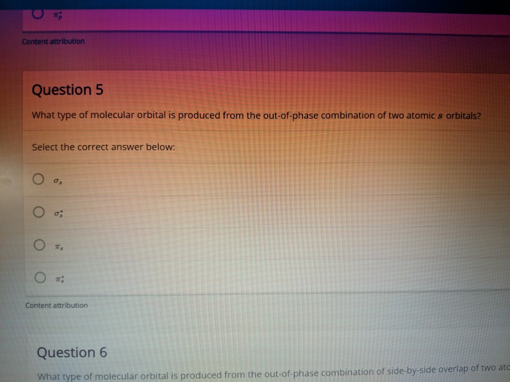 Solved 0% Content attribution Question 5 What type of | Chegg.com