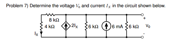 Solved Determine the voltage V0 and current IX in the | Chegg.com