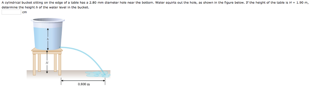 Solved A cylindrical bucket sitting on the edge of a table | Chegg.com