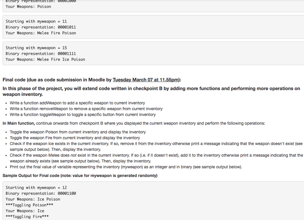 C++ Bit Manipulation Program. Please complete | Chegg.com