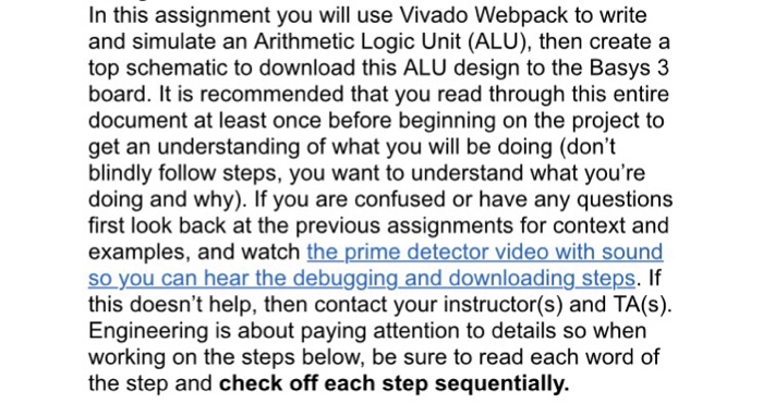 Solved In this assignment you will use Vivado Webpack to | Chegg.com