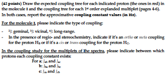 Solved (42 points) Draw the expected coupling tree for each | Chegg.com