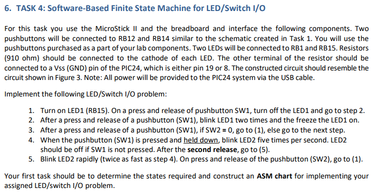 Software-Based Finite State Machine for LED/Switch | Chegg.com