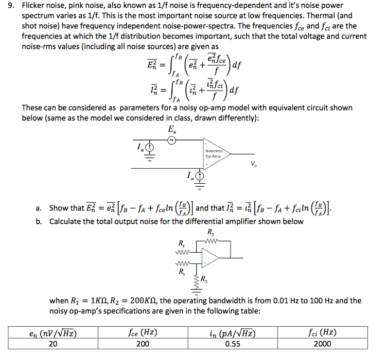 Flicker noise, pink noise, also known as 1/f noise is | Chegg.com