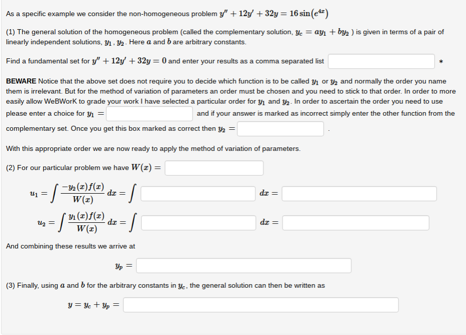 Solved As a specific example we consider the non-homogeneous | Chegg.com