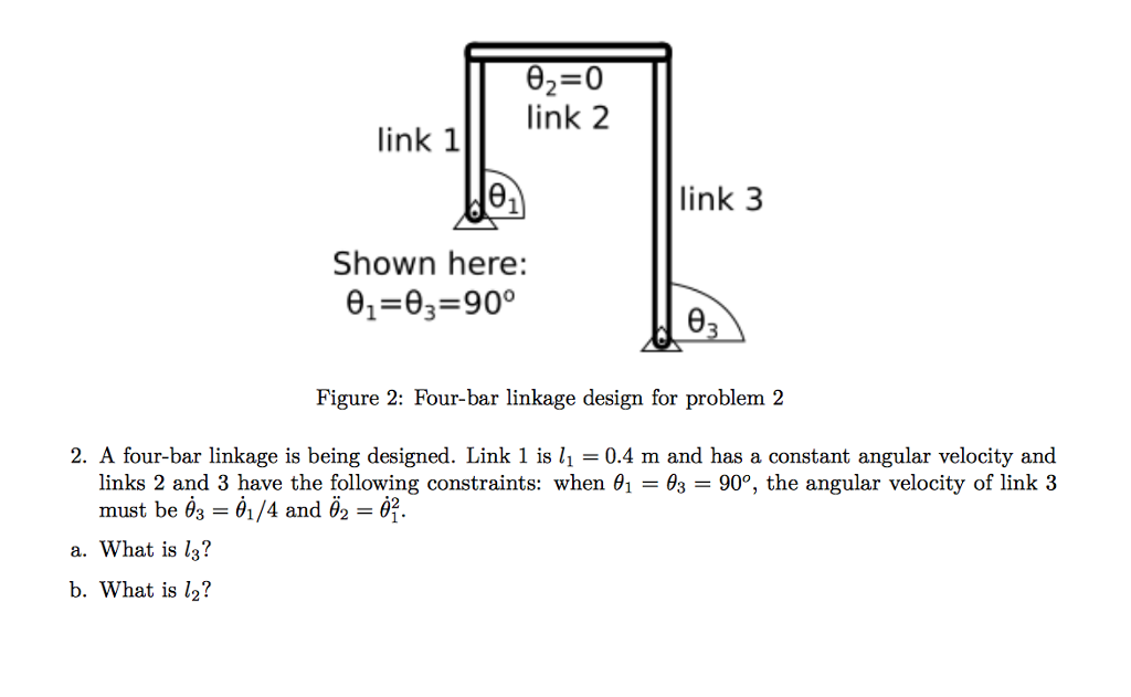 Solved 02-0 link 2 link 1 link 3 Shown here: 0, 03 90° | Chegg.com