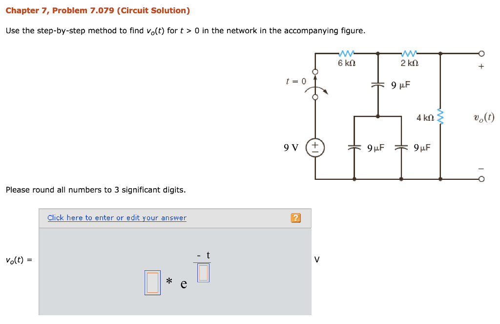 Solved Chapter 7, Problem 7.079 (Circuit Solution) Use the | Chegg.com