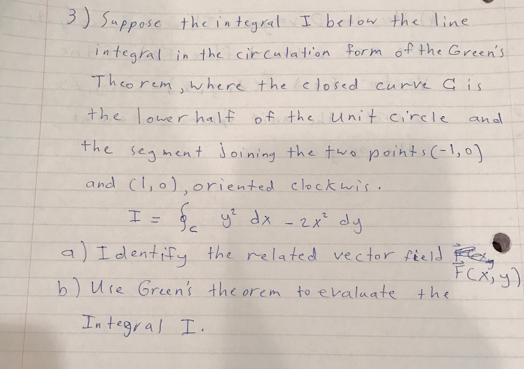 Solved Suppose the integral I below the line integral in the | Chegg.com