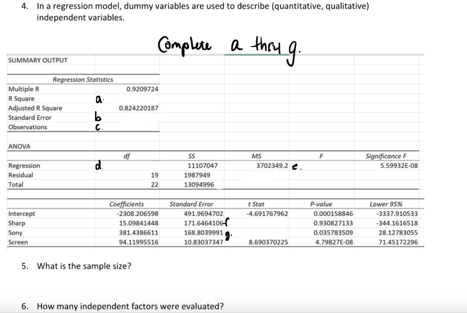 Solved In a regression model, dummy variables are used to | Chegg.com