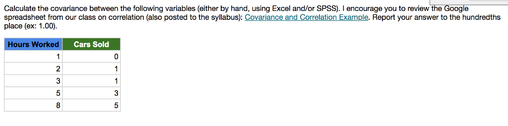 Solved Calculate the covariance between the following | Chegg.com