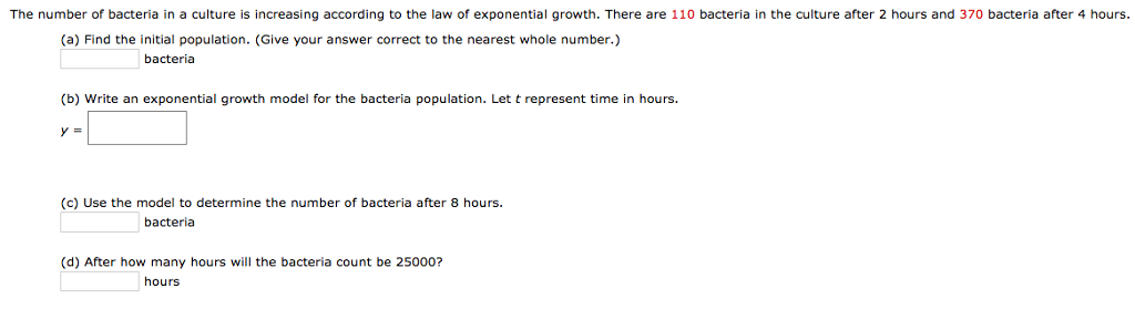 Solved Find the exponential function y Cekt that passes | Chegg.com
