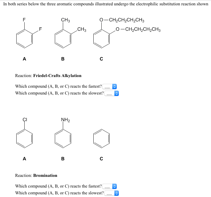 Solved In both series below the three aromatic compounds | Chegg.com