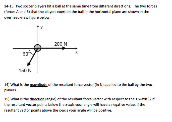 Solved 14-15. Two soccer players hit a ball at the same time | Chegg.com