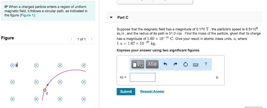 Solved IP When a charged particle enters a region of uniform | Chegg.com