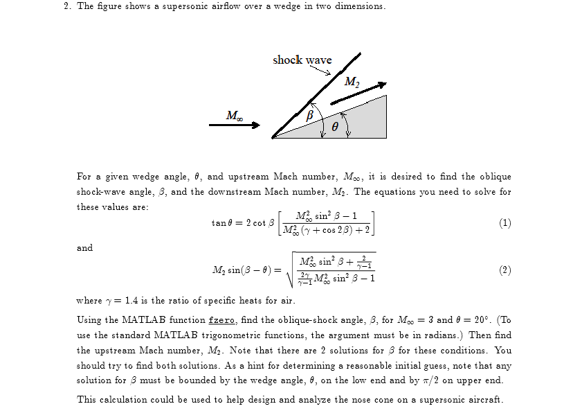 The figure shows a supersonic airflow over a wedge in | Chegg.com