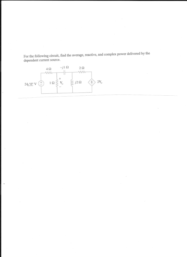 Solved For the following circuit, find the average, | Chegg.com