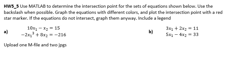 HW5_5 Use MATLAB to determine the intersection point | Chegg.com