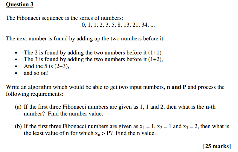 Solved The Fibonacci Sequence Is The Series Of Numbers 0 Chegg