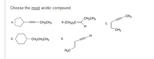 Solved Choose the most acidic compound. | Chegg.com