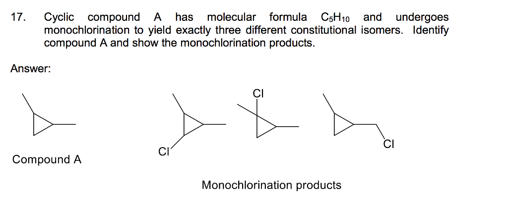 Solved 17. Cyclic compound A has molecular formula C5H10 and | Chegg.com