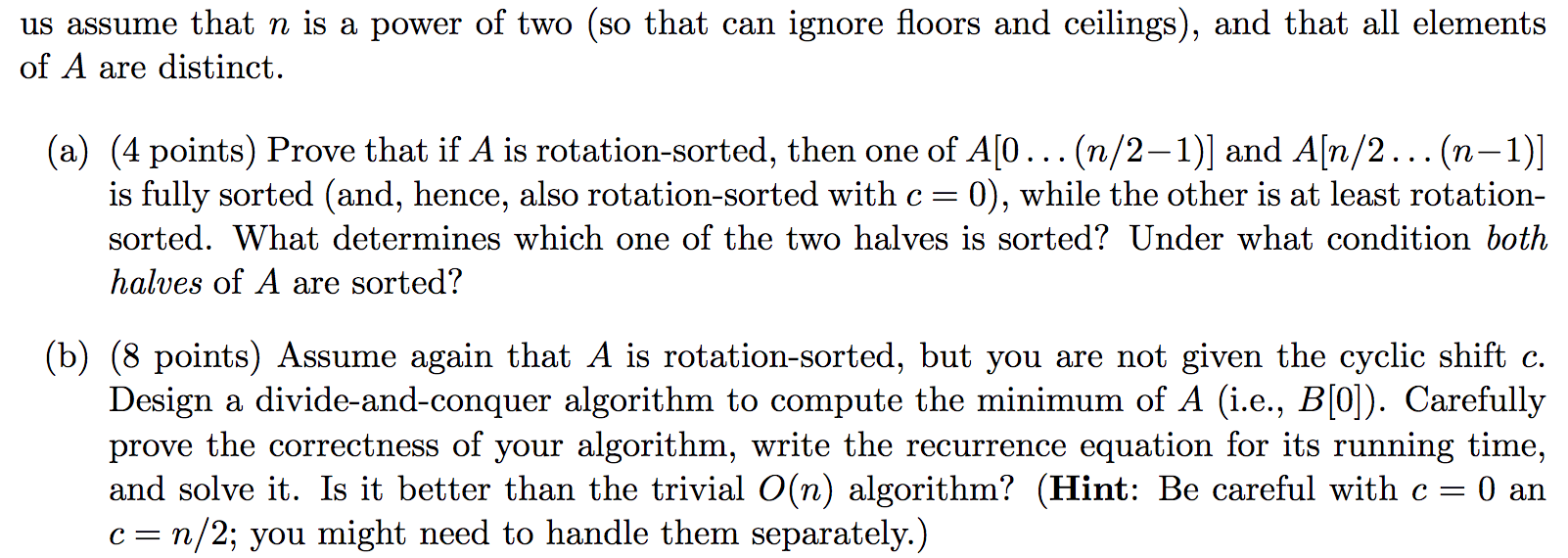 An Array A 0 N 1 Is Called Rotation Sorted If
