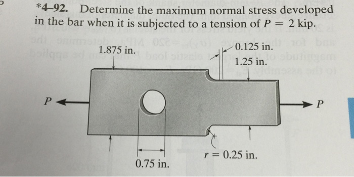 Solved *4.92 Determine the maximum normal stress developed | Chegg.com