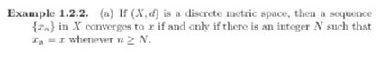 Solved Example 1.2.2. (a) If (X, d) is a discrete metric | Chegg.com