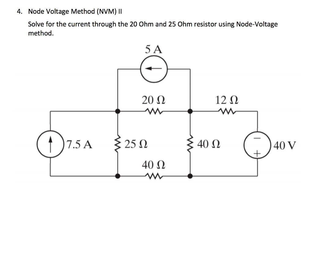 Solved 4. Node Voltage Method (NVM) Il Solve for the current | Chegg.com