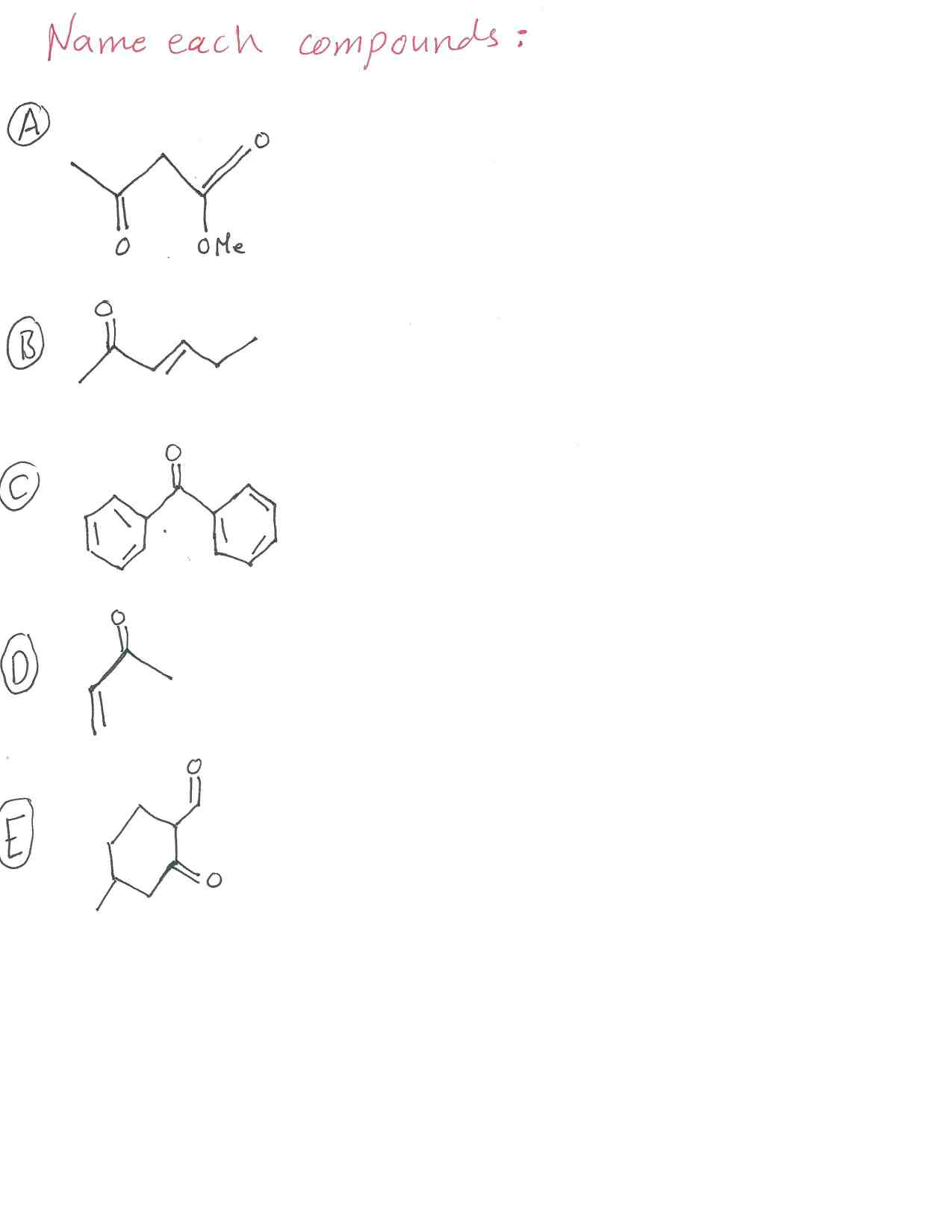 Solved Name each compounds: | Chegg.com