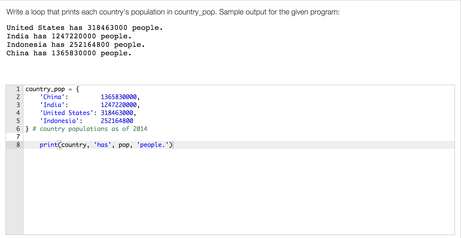 Solved: Please Write In Python! Write A Loop That Prints E... | Chegg.com