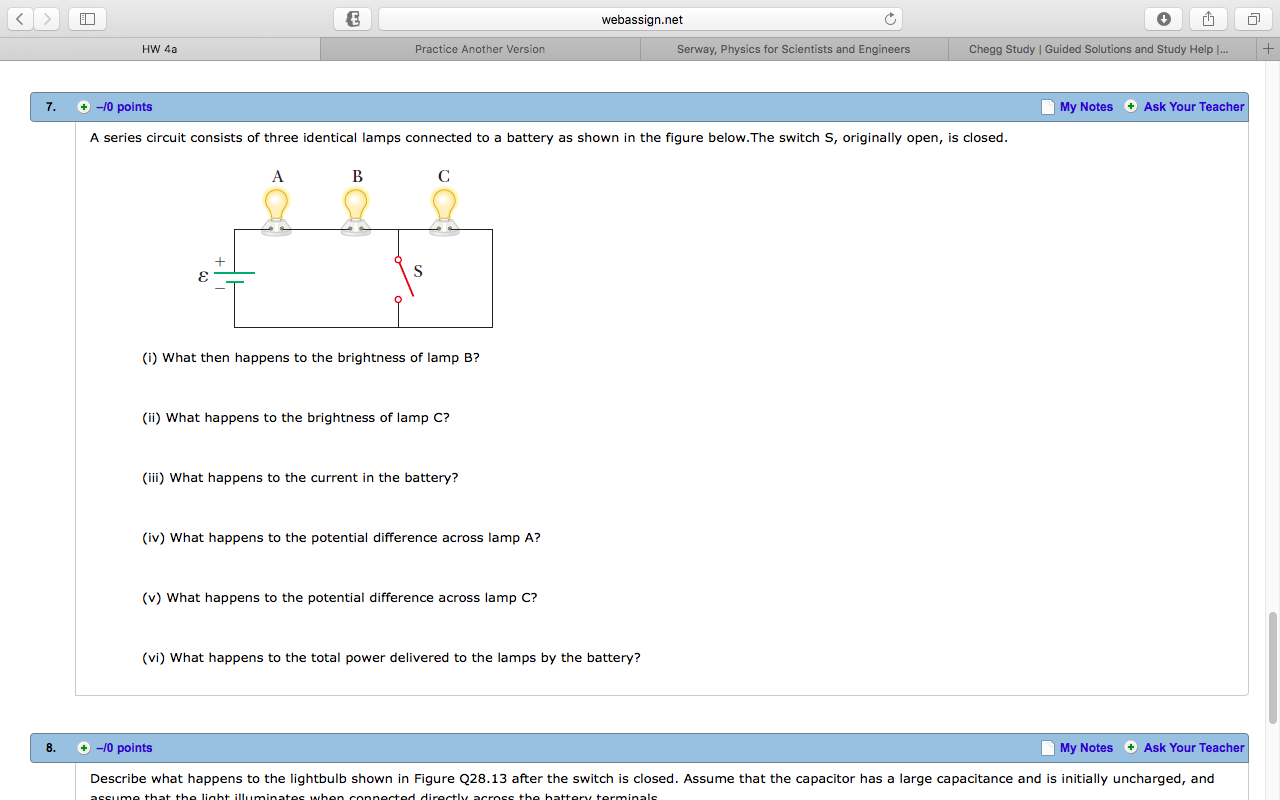Solved: A Series Circuit Consists Of Three Identical Lamps... | Chegg.com