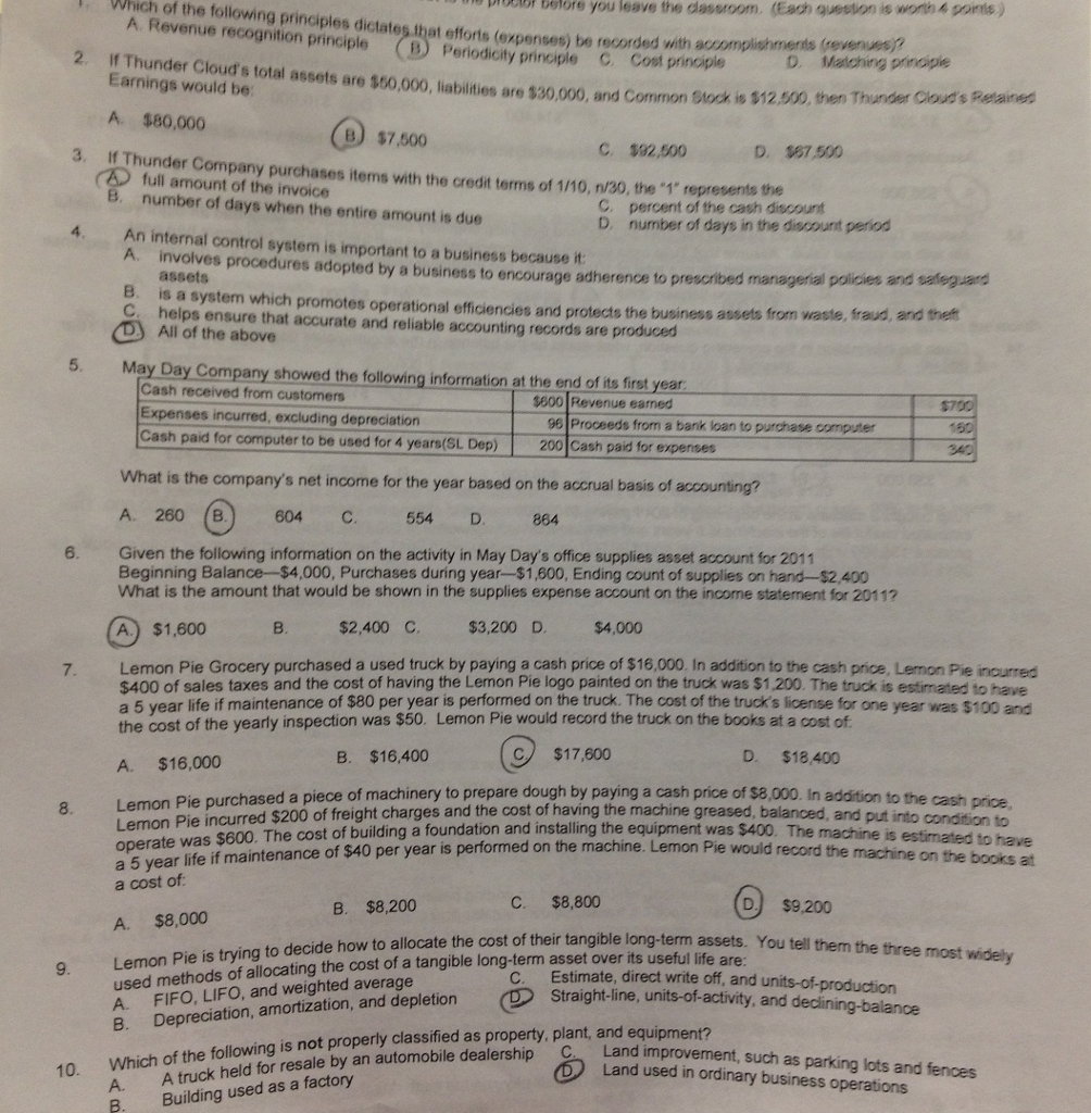 Solved Hi, I have an accounting practice test I answered all | Chegg.com