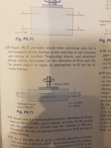 Solved Figure P6.71 provides steady-state operating data | Chegg.com