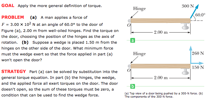 Solved GOAL Apply the more general definition of torque 300 | Chegg.com