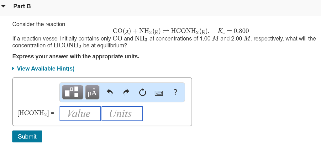 Solved Part A The concentrations of reactants and products | Chegg.com