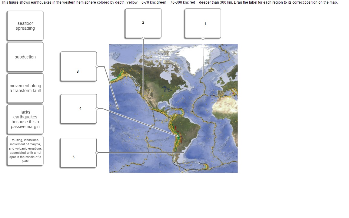 Solved This figure shows earthquakes in the western | Chegg.com