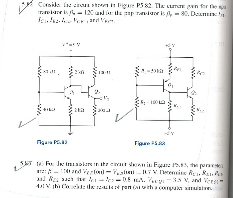 Solved Consider the circuit shown in Figure P5.82. The | Chegg.com
